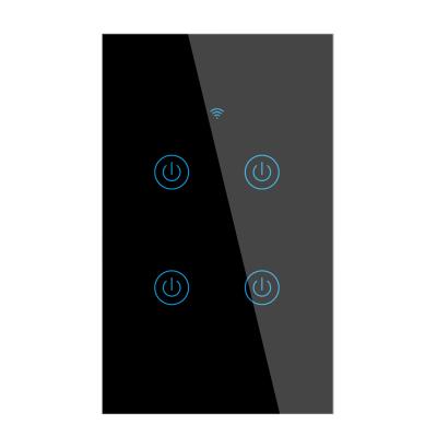 China 10A Smart Wifi Switch Double Control 4 Gang Smart Switch Hands Free 110V-250V AC for sale