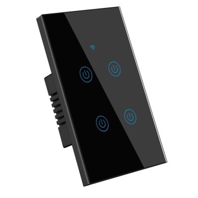 China 10A Smart Wifi Switch Double Control 4 Gang Smart Switch Hands Free 110V-250V AC for sale