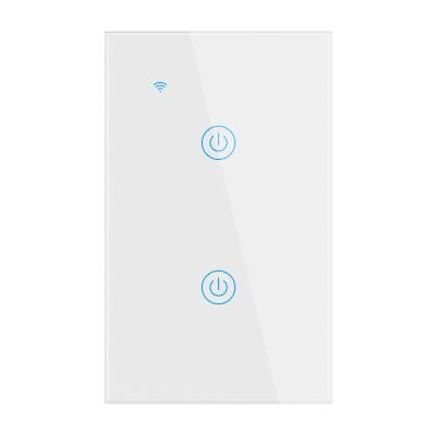 China Convenient Control Smart Wifi Switch 110V - 250V AC 2 Gang Smart Switch No Neutral for sale