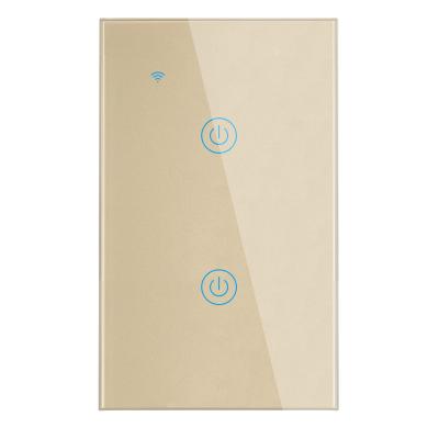 China Convenient Control Smart Wifi Switch 110V - 250V AC 2 Gang Smart Switch No Neutral for sale