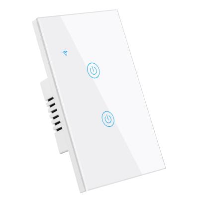 China Convenient Control Smart Wifi Switch 110V - 250V AC 2 Gang Smart Switch No Neutral for sale