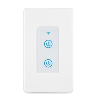 China 110V - 250V Smart Wifi Switch Single Pole Voice Control Switch 600W*2 Max Load Capacity for sale