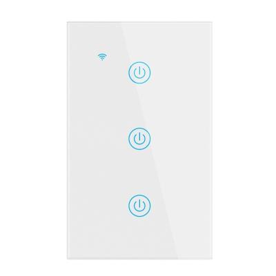 China 10A Smart Wifi Switch Single Pole 3 Gang Smart Switch No Neutral Convenient Timer for sale