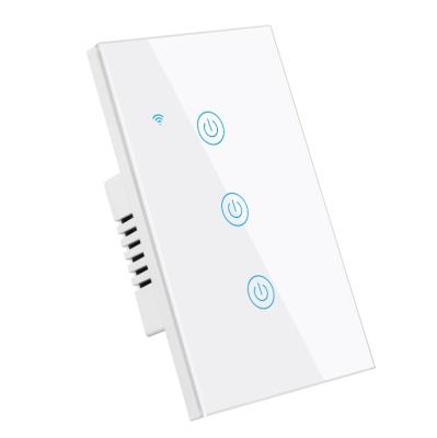 China 10A Smart Wifi Switch Single Pole 3 Gang Smart Switch No Neutral Convenient Timer for sale