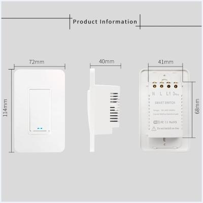 China Wall Mounted Smart Wifi Switch Rocker Timer Smart Switch 10A 110V - 250V AC for sale