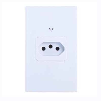 China 100V - 240V Brazilian Power Socket Wireless Tuya Wall Socket 20A for sale
