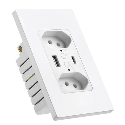 China Annatel Tuya Wifi Socket 110V - 240V Brazilian Wall Outlet With USB And Type C Socket for sale