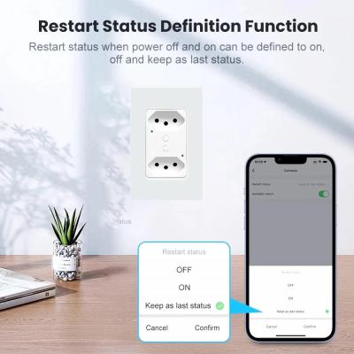 China Tempered Glass Plate Brazilian Power Socket Fireproof Smart Double Socket 10A for sale