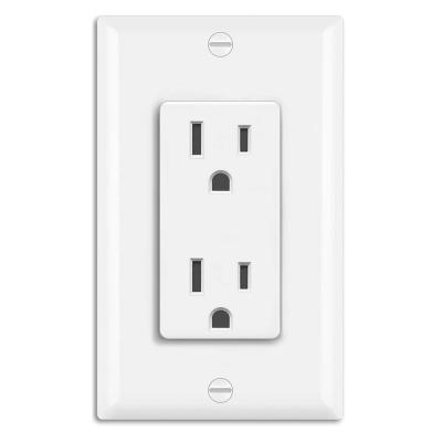 China Residential / Commercial Socket And Switch Wall Mounted 15A 125V Receptacle For Easy Secure Connection for sale