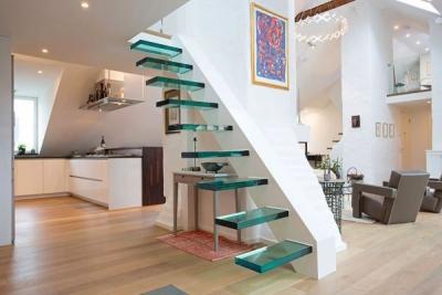 China floor Stair thermoformed Glass / Glass steps for sale