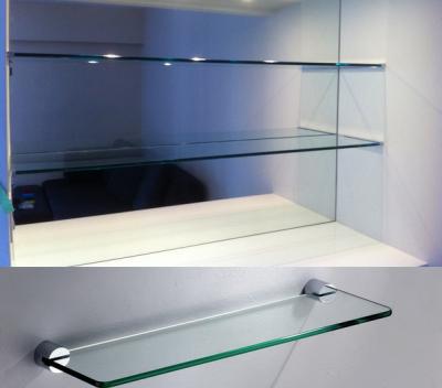 China Bathroom accessory toughened polished glass Clear tempered glass for commodity shelf for sale