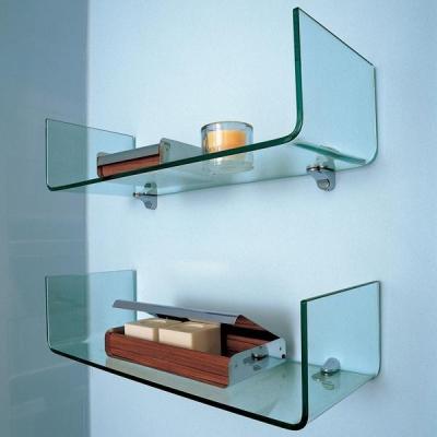 China New design space saver corner glass polished custom glass shelves cabinet’s glass shelves for sale