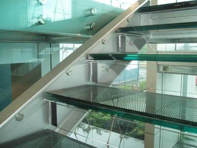 China Clear frameless safety laminated glass for stair railing for sale