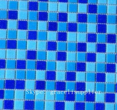 China China supplier high quality 4mm 25*25mm crystal glass mosaic tile for swimming pool for sale