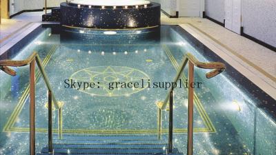 China Professional crystal glass mosaic tiles for swimming pool for sale
