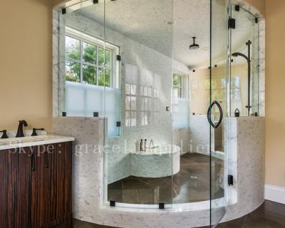 China 6 mm thick Stronger toughened safety glass for bathroom shower door for sale