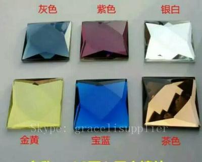 China different color clear small size beveled cut glass for decorative wall mirror for sale