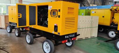 China Conjunto de generadores Kangmingsi de 30KW con ISO9001 Sistema de refrigeración por agua con recinto atenuado por sonido Remolque móvil y arranque automático en venta