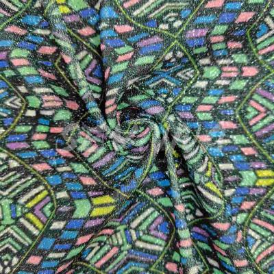 China Soft Comfortable Double Knit Fabric With Recycled Poly And Metallic For Summer/Autumn Wear for sale