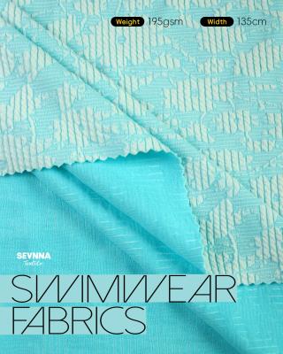 China 195gsm 50%Recycle Polyester + 38%Nylon + 12%Spandex Textured Swim Fabric for Swimwear for sale