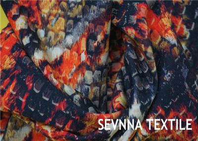 China Wet Printing Patterned Polyester Fabric , Spandex Lycra Polyester Jersey Fabric for sale