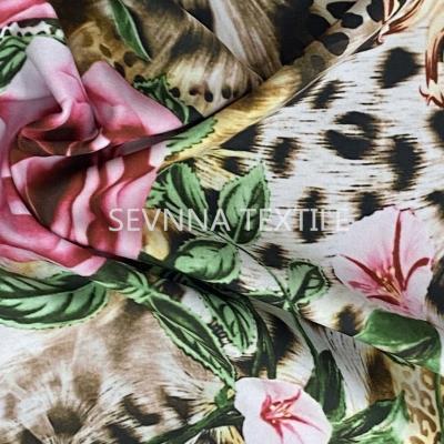 China Floral Recycled Swimwear Fabric Bathing Trunks Compression Lining for sale