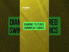 Premium Textured Swim Fabric with 85% Recycled Polyester + 15% Spandex, 125cm Width, and High Durabi