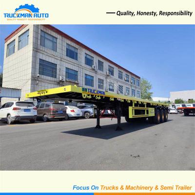 China 40 Feets Flatbed Container Semi Trailer 40T Mechanical Suspension for sale