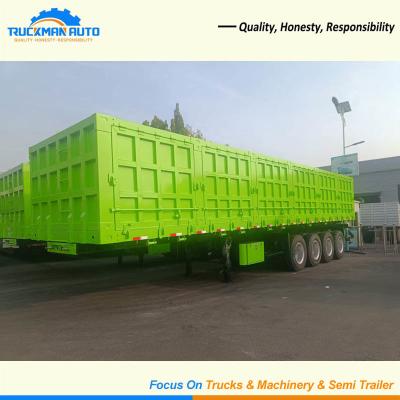 China Factory Price 4 Axle 100 Tons Side Dump Trailer For Cargo Transportation for sale