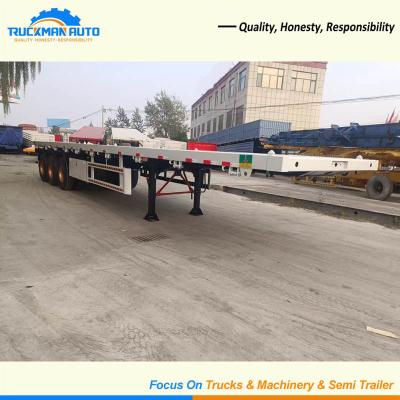 China Reliable 3 Axle 50 Tons Container Flatbed Semi Trailer For Container Transportation for sale