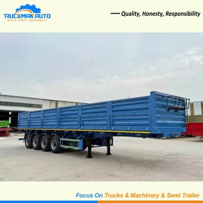 China Factory Price 4 Axle 60 Tons Side Wall Trailer For Bulk Cargo for sale