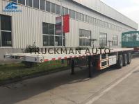 China Mn Steel Flatbed Container Trailer 60 Tons Loading Capacity 3 Axles Semi Trailer for sale