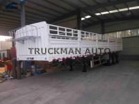 China 70 Ton 3 Axle Side Wall Fence Semi Trailer 3mm Diamond Checkered Flatbed for sale