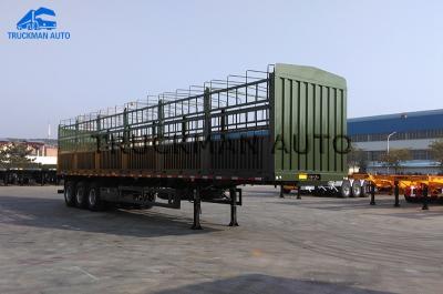 China Op zwaar werk berekende Omheining 3 As Semi Aanhangwagen, Semi Tractoraanhangwagen met Zijwand en Grills Te koop