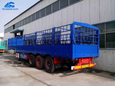 China Op zwaar werk berekende Omheining 3 As Semi Aanhangwagen, Semi Tractoraanhangwagen met Zijwand en Grills Te koop