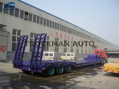 China 3 Linie 6 Achsen-LKW-Anhänger-niedriges Bett, niedriger Bett-Lastwagen, der 100 Tonnen lädt zu verkaufen
