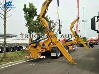 China High Efficient  Side Loader Container Truck Easy Loading Unloading With 37 Tons Crane for sale