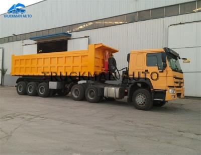 Cina Il rimorchio ad alta resistenza dei semi dello scarico con il materiale di Q345b con il faro posteriore protegge la copertura in vendita