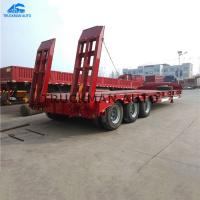 China 3 Axle Gooseneck Lowbed Semi Trailer 70 Tons Loading Capacity Flatbed for sale