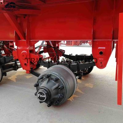 China Remolque plano de la pared lateral del cargo de 3 árboles semi con capacidad de cargamento 50-70 en venta