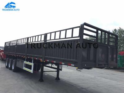 China Grijze/Rode Zijgevel Semi Aanhangwagen 50 Ton die voor 40“ Containerbulkgoederen laden Te koop