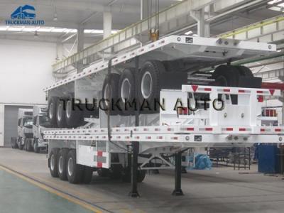 China 40 de“ Flatbed Semi Aanhangwagen van de 3 Assencontainer 50 Ton die Capaciteit met Geleide Lichten laden Te koop