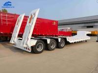 China Flatbed 3 Axle 60 Ton Low Bed Semi Trailer with ABS Brake System for sale