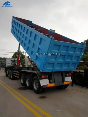 Cina 3 assi 60 tonnellate dello scarico di rimorchio estraente blu dei semi in vendita