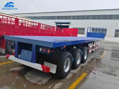 China Bodem 3mm 40 Ton 4 Assen Flatbed Omheining Semi Trailer Te koop