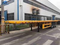 China 1600mm Flat Bed Trailer 50 Ton Capacity for 20FT 40FT Container Transport for sale