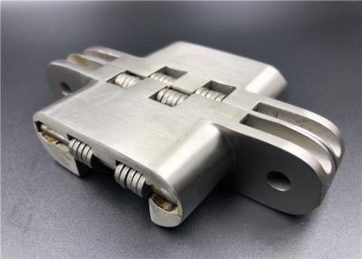 China 25x118x18mm Adjustable SOSS Type Hinges / Silver 180 Degree Hidden Hinge for sale