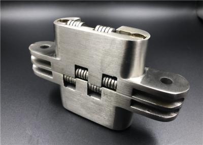 China 25x118x18mm Adjustable SOSS Type Hinges / Silver 180 Degree Hidden Hinge for sale