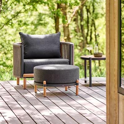 China Outdoor leisure set Aluminum frame Rope Table and Chair Set for sale