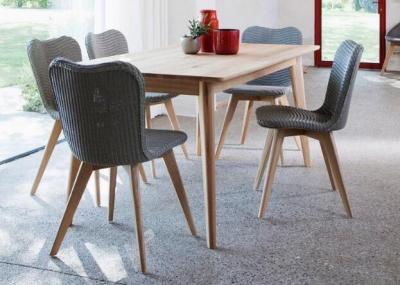 China Garden Teak Wood table 4pcs Chairs Table And Rope Chair for sale